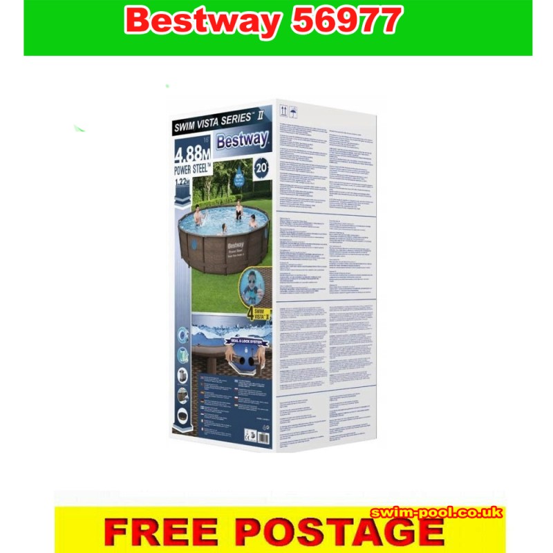 BESTWAY 56977 18ft x 48"(549x122cm) Power Steel™ Vista Series™ swimming ...